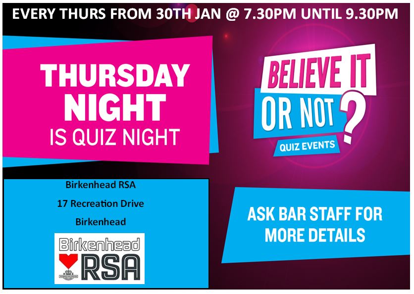 Quiz Night | Birkenhead RSA